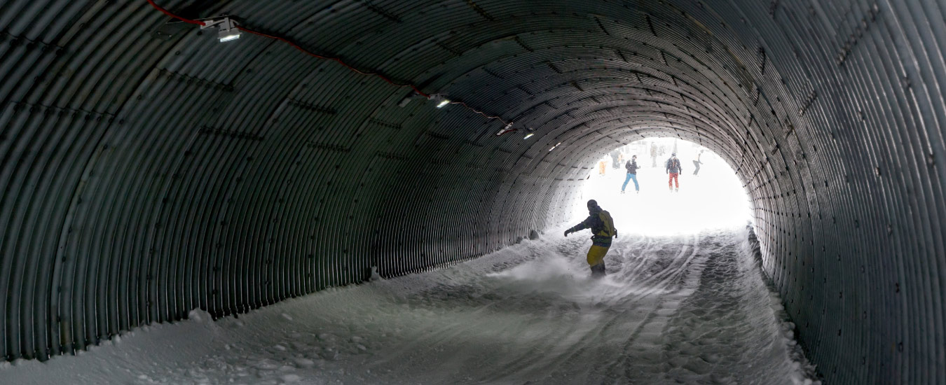 Experience Cross Country Snowboarding Tunnels With Your Family